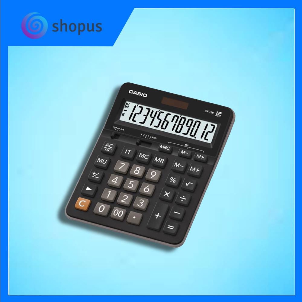 Casio Desktop Calculator - 12 Digits, Extra Large Display, Solar & Battery (GX-12B) | Shopee ...
