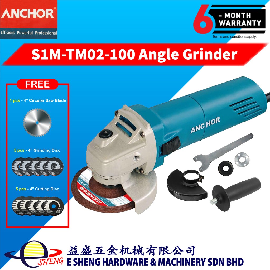 Anchor S1M-TM02-100 A2 Angle Grinder | Shopee Malaysia
