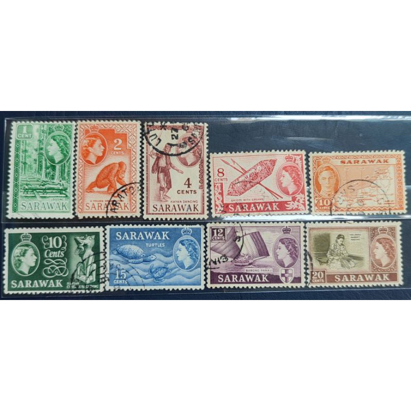 Setem Sarawak 1950-1965 (9 keping) | Shopee Malaysia
