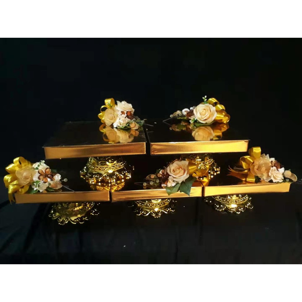 Dulang Hantaran Kahwin - Design 62 (Tapak + Kaki + Bunga) | Shopee Malaysia
