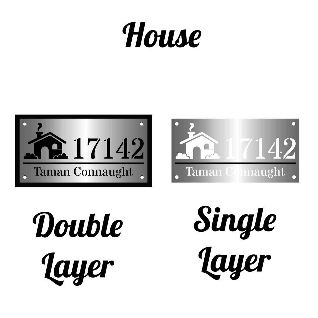 Stainless Steel 304 Laser House Plate Address Nombor Rumah Tanda Rumah ...