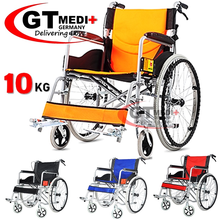 WBIG-P-10 GT MEDIT GERMANY Ultra Lightweight Self Propelled Wheelchair Foldable Travel Wheel ...