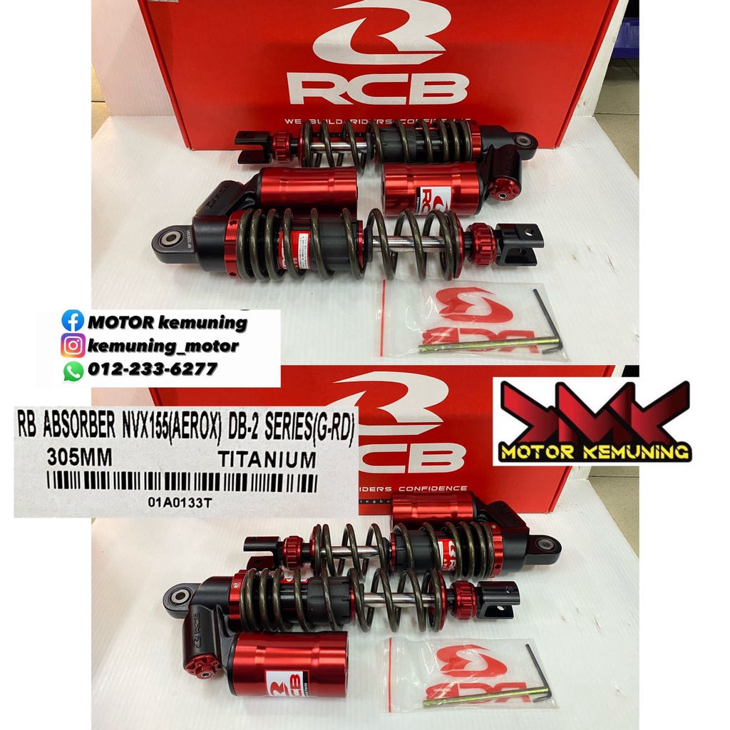 NVX & SYM ES250i DB2 RACING BOY RCB ABSORBER NVX155 (AEROX) DB-2 SERIES ...