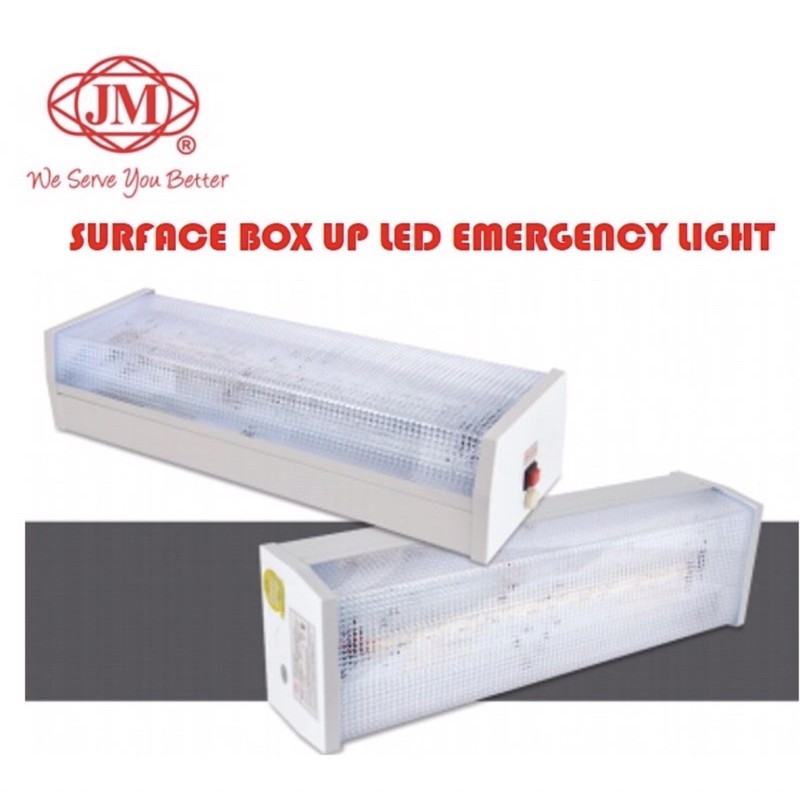 JM SURFACE BOX UP LED EMERGENCY LIGHT (TRE208L) WITH SIRIM | Shopee ...