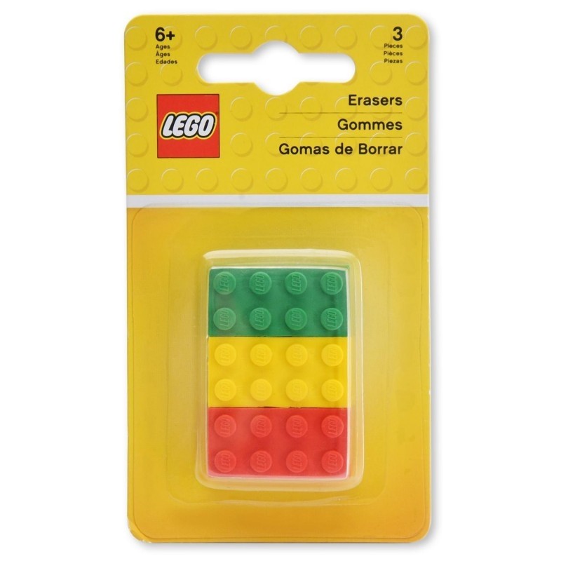 LEGO Stationery Iconic Brick Erasers (3 Pcs/Pack) 51158 | Shopee Malaysia