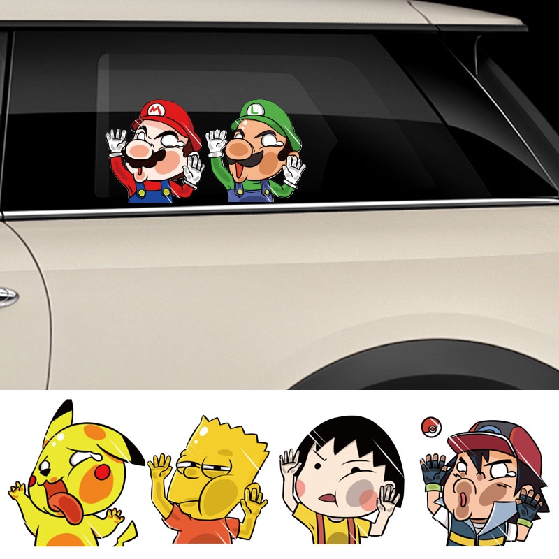 Mario Pikachu DIY Motorcycle Car Stickers Waterproof Stickers Decals ...