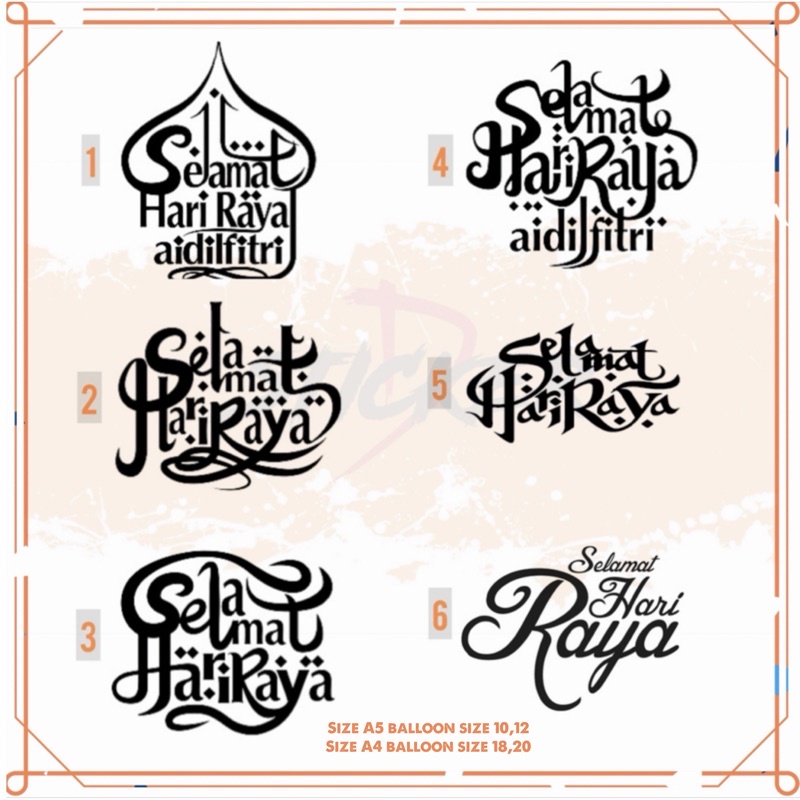 Sticker bobo cutting SELAMAT HARI RAYA / size A5-A4 | Shopee Malaysia
