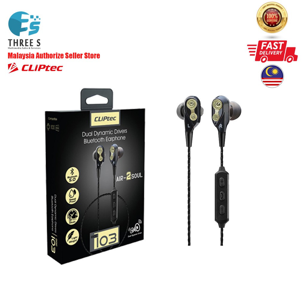 Cliptec Air-2soul Dual Dynamic Drivers Bluetooth Earphone Bbe103 ...