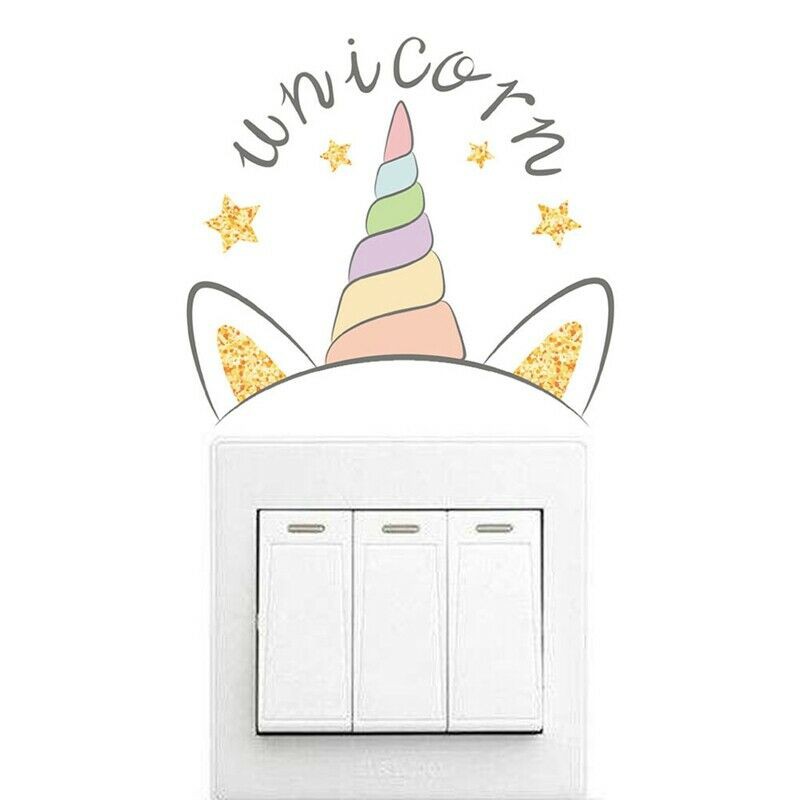 Cute Unicorn Star Switch Sticker Wall Stickers For Girl Children ...