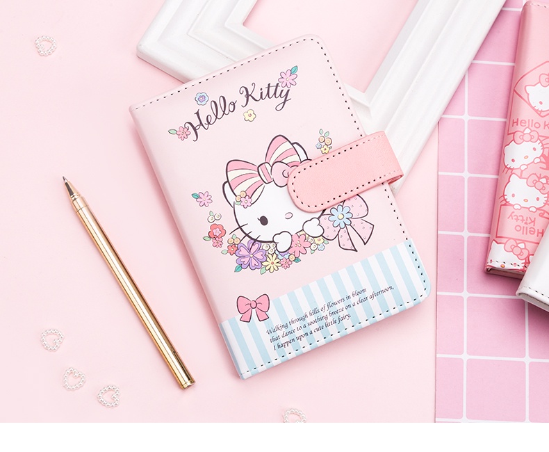 Hello Kitty PU Leather Notebook Creative Cartoon Handbook Cute Girl ...
