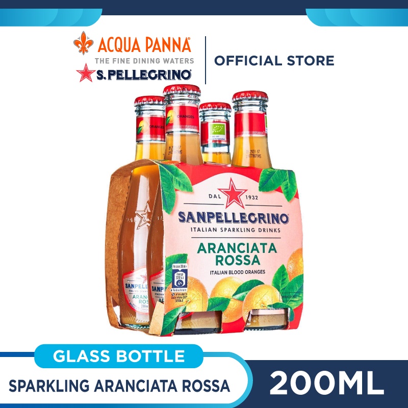 San Pellegrino Sparkling Aranciata Rossa Glass Bottles (200ml x 4 Glass Bottles/Pack) | Shopee ...