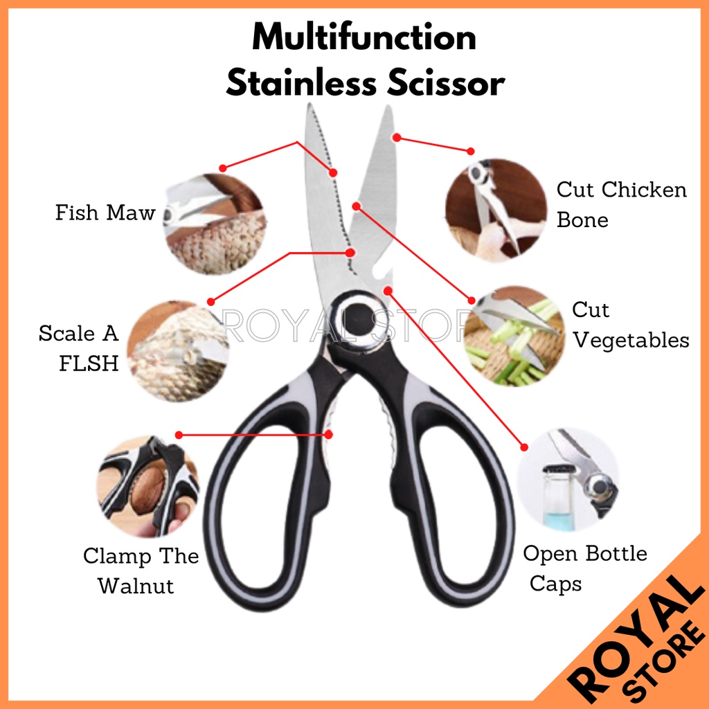 Professional Kitchen MultiFunction Stainless Scissor MultiPurpose ...