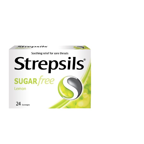 STREPSILS Sore Throat Lozenges Sugar Free Lemon/HoneyLemon Soothing ...
