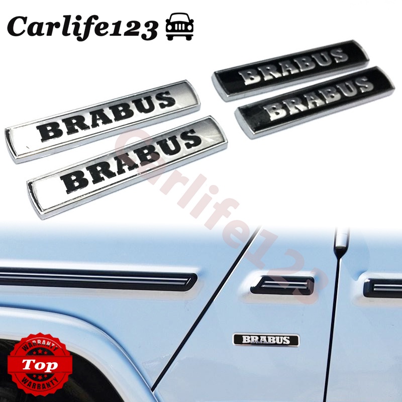 2pcs Mercedes Benz BRABUS Logo Emblem Badge Car Fender Sticker Decal ...