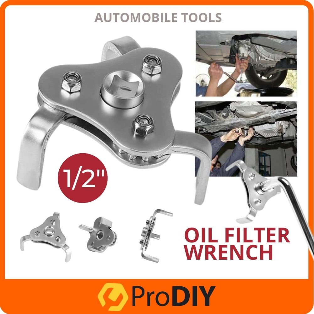 Adjustable Oil Filter Wrench Tool with 3 Jaw Remover Tool Durable Handy ...