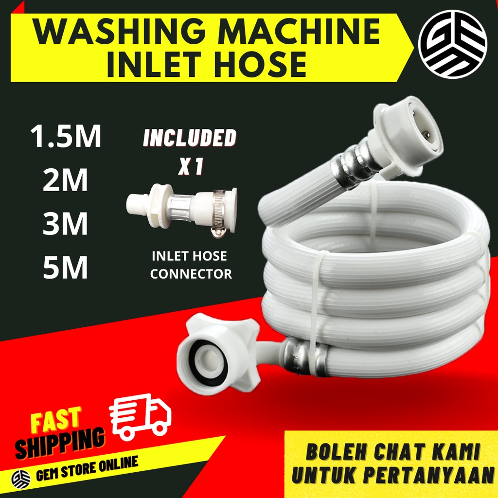Washing Machine Inlet Hose / Paip Masuk Air Mesin Basuh 1.5M / 2M / 3M ...