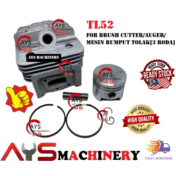 Cylinder Block TL52 TB52 Tu52/LT20N Brush Cutter Mesin Rumput Cylinder Piston Assy | Shopee Malaysia