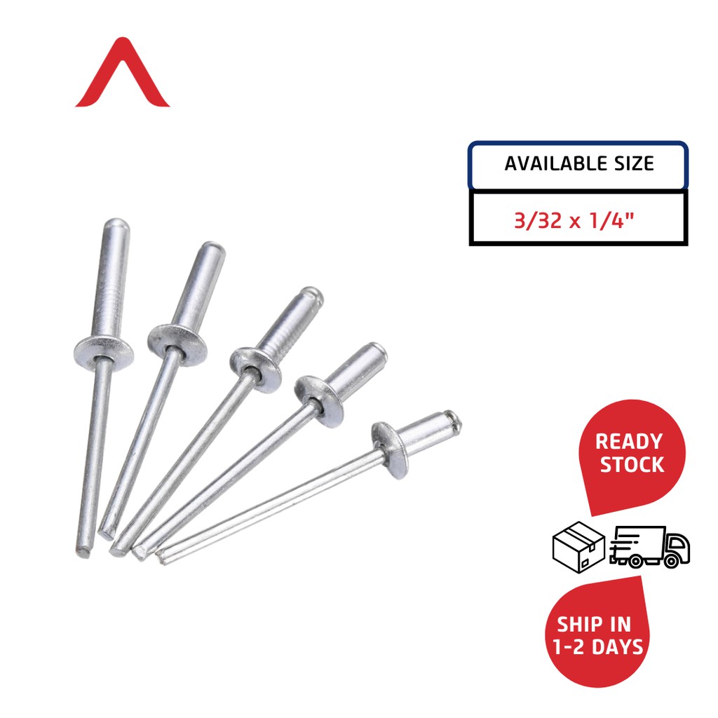 Aluminium Blind Rivet (3/32" x 1/4") | Shopee Malaysia