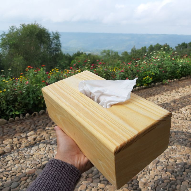 KAYU Aesthetic Large Wooden Tissue Box | Shopee Malaysia