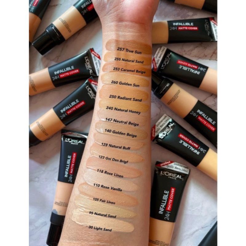 All Shades Of Oil Control Foundation!Loreal Paris infallible Matte ...