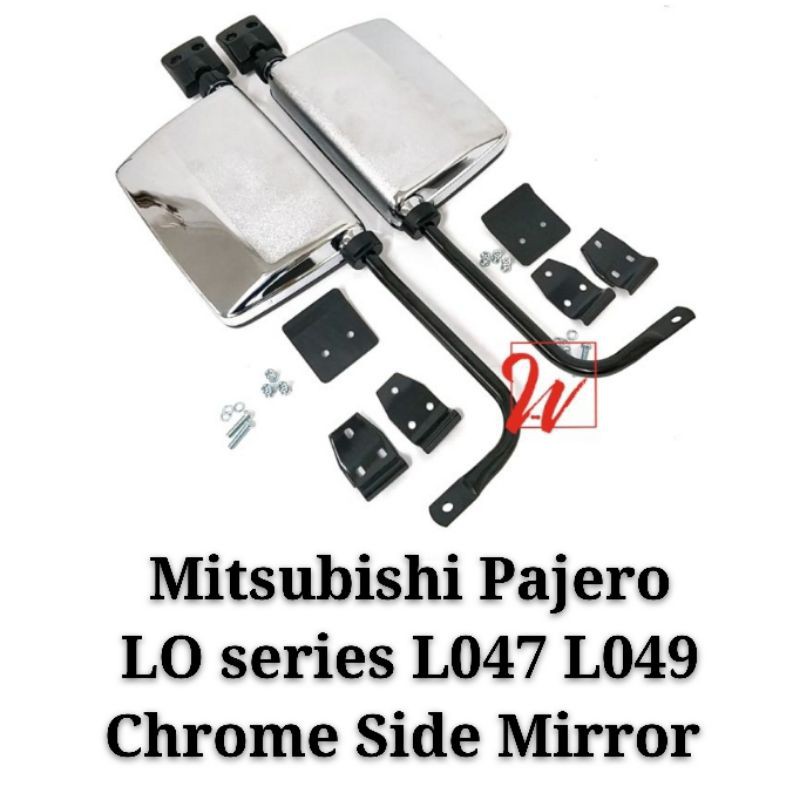 Mitsubishi Pajero LO Series SJ25 LO47 LO49 L047 L049 Chrome Side Mirror ...