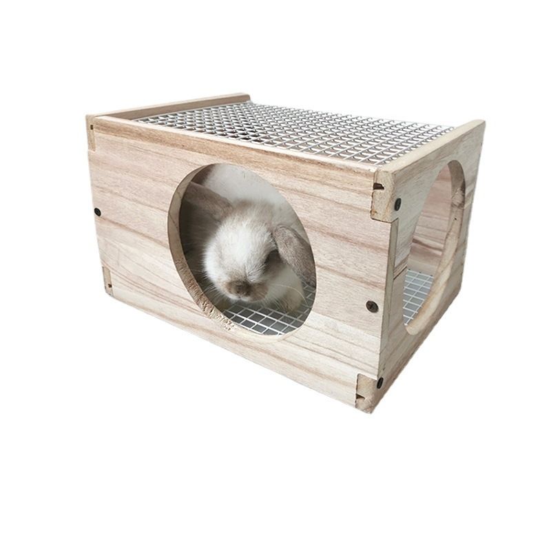 Pet Hideout Wooden House Pet Wire Tunnel Rabbit Tunnel Chinchilla ...