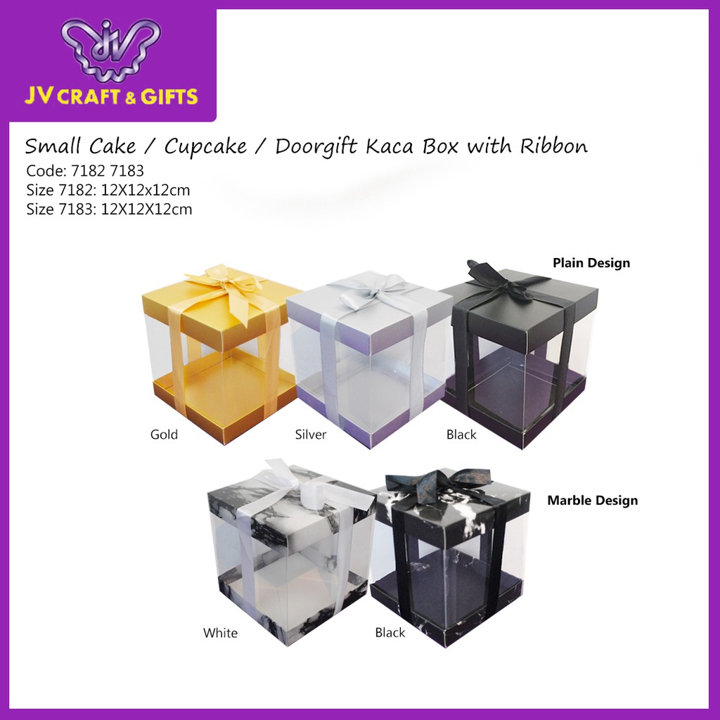 Small Cake Box with Ribbon / Kotak Kek kecil dengan Riben / Kotak ...