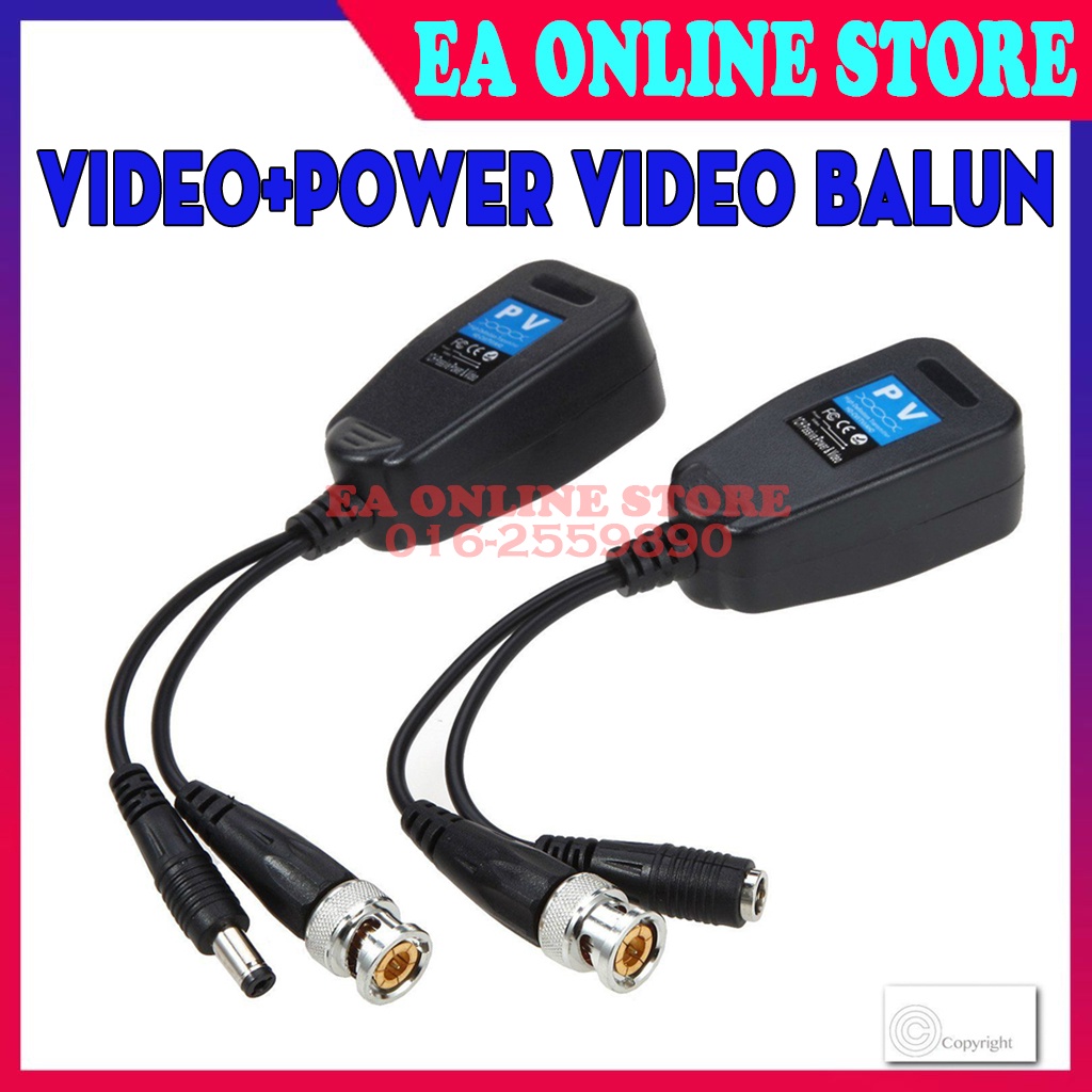 VIDEO & POWER PASSIVE VIDEO BALUN FULL HD CVI/AHD/TVI CCTV RJ45 CAT5 ...