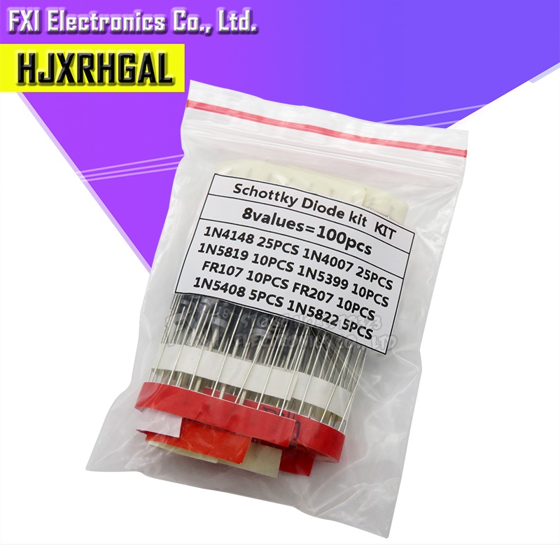 100pcs 1N5399 1N5408 1N4148 1N4007 1N5819 1N5822 FR107 FR207 Switching ...