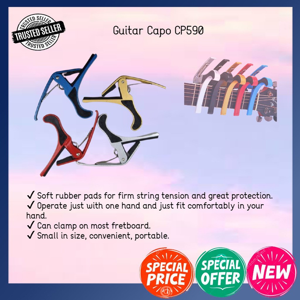 Guitar Acoustic Plastic Clip on Capo CP590 (Free 2 Pick) | Shopee Malaysia