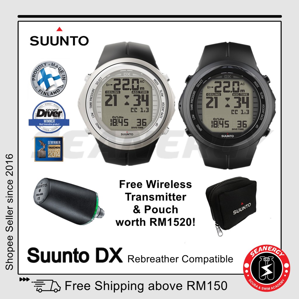 Suunto DX Titanium Bezel Sapphire Crystal Dive Computer with Rebreather ...