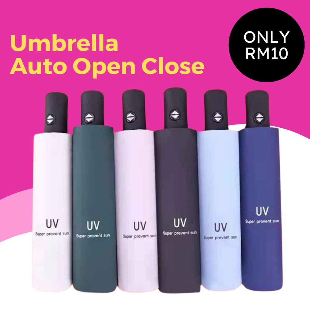AUTO OPEN CLOSED Umbrella UV Super Prevent Sun Folding Umbrella ...