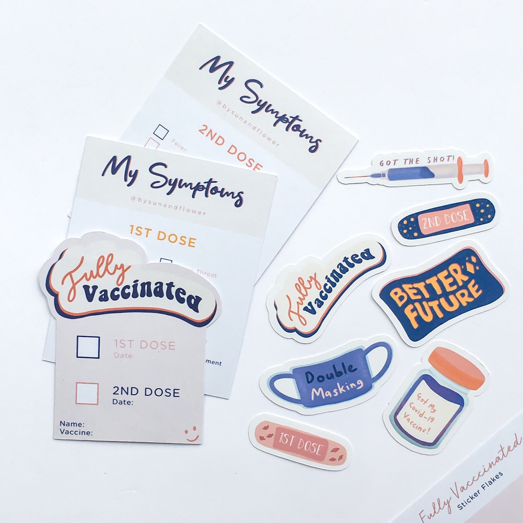 Fully Vax Sticker Flakes | Sticker Pack Bujo | Shopee Malaysia