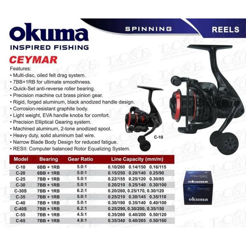 Okuma Ceymar Spinning Reel | Shopee Malaysia