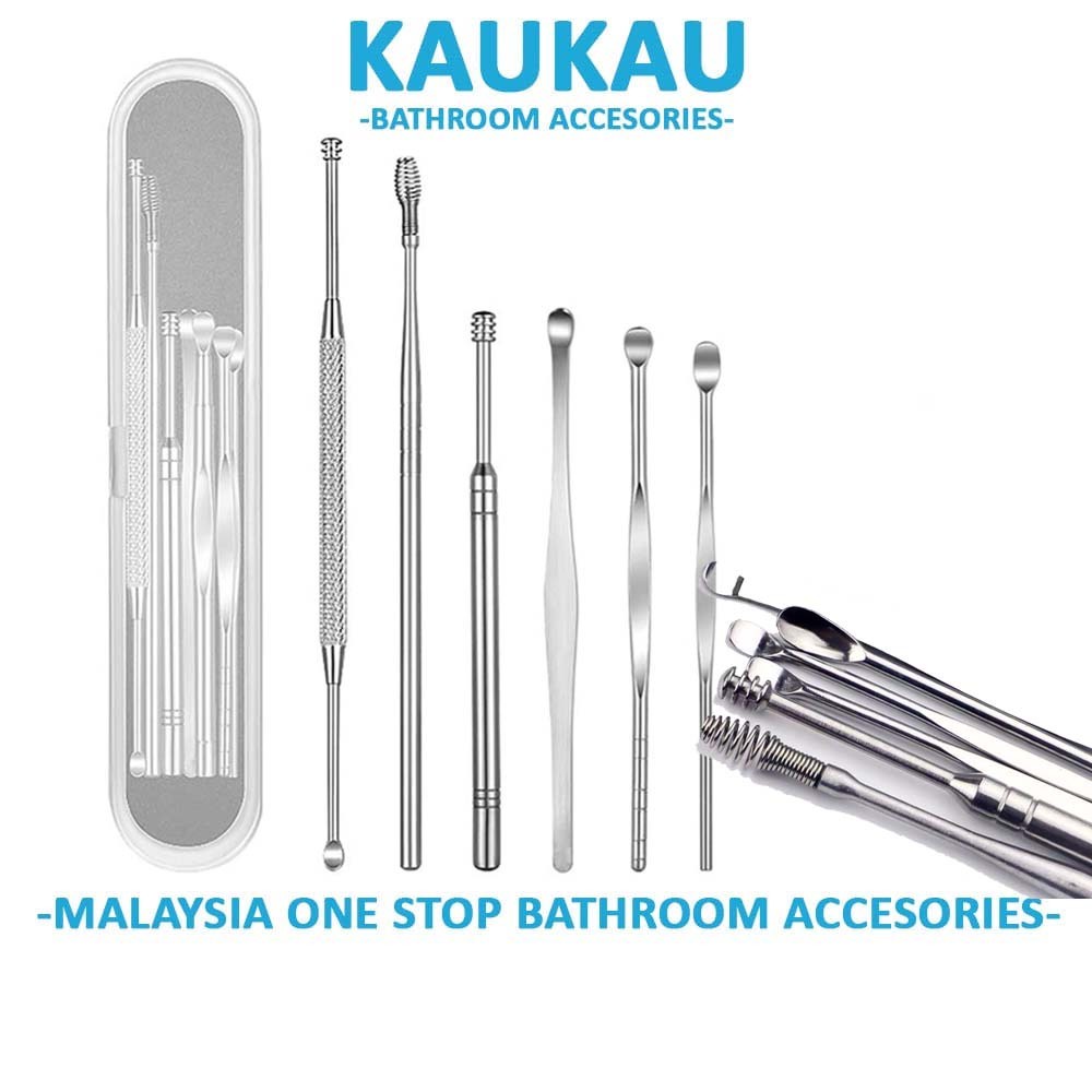 KAUKAU 6 Pieces in Set Ear Scoop Cleaning Remover Ear Pick Set Box ...