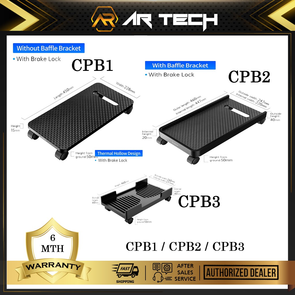 ORICO ABS Computer CPU Stand with Wheels Stable Vertical Stand For Computer Cases PC Tower ...