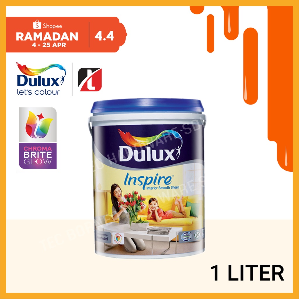 TEC [1 Litre] ICI DULUX Inspire Interior Smooth Sheen Finish Paint Cat ...