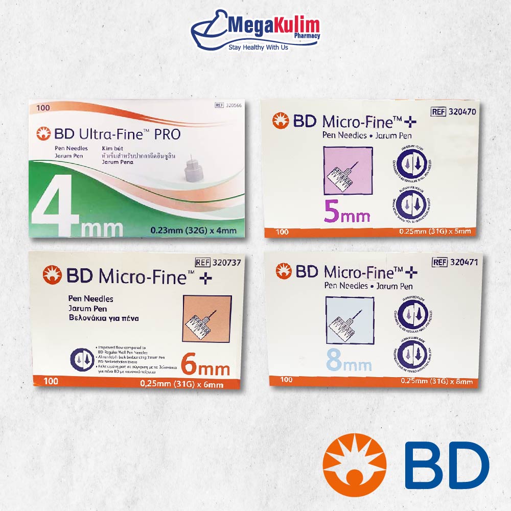 BD Ultra-Fine 4mm 32g / Micro-Fine (5mm /6mm /8mm) 31g Pen Needles 100 ...
