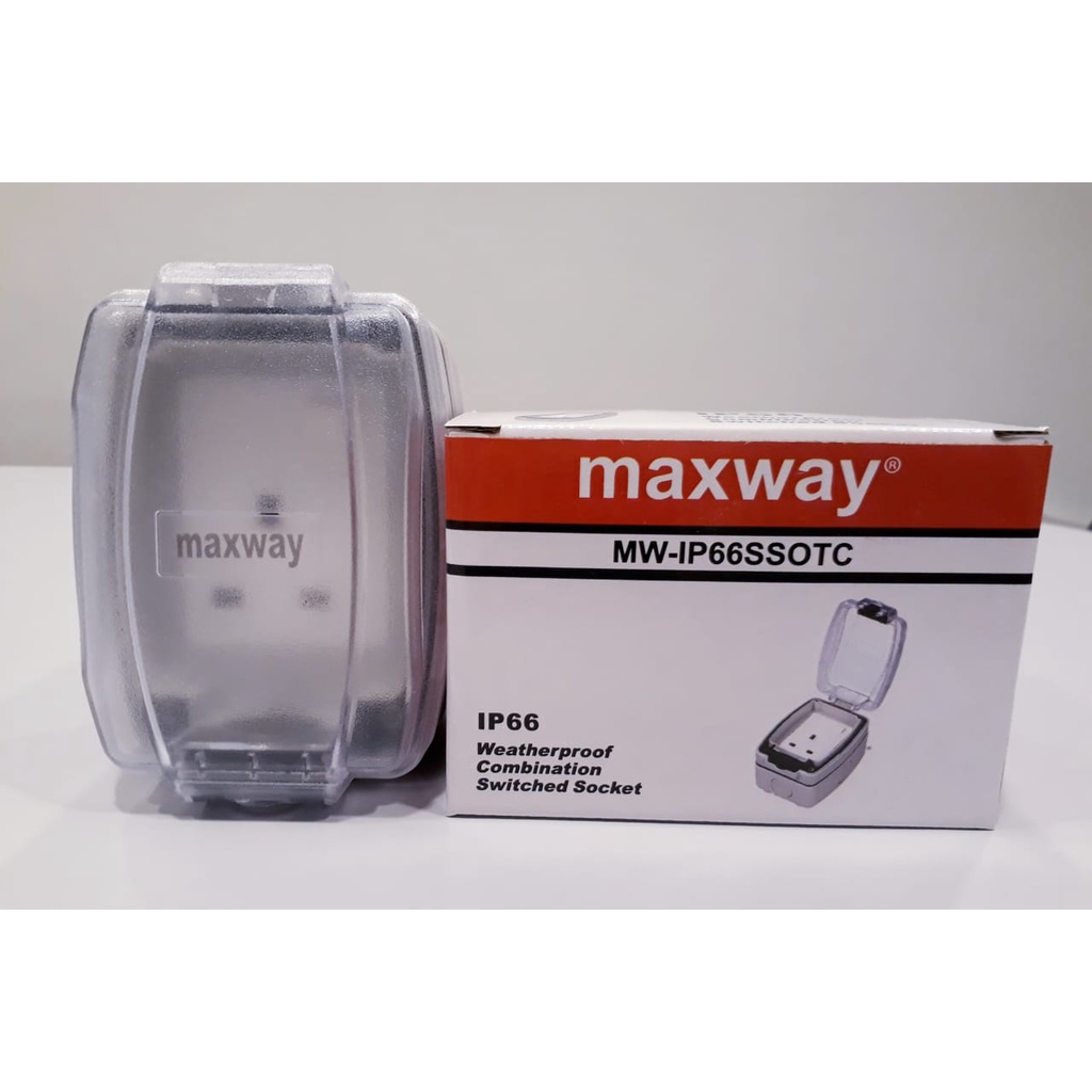 MAXWAY 13A 3 PIN IP66 WEATHERPROOF OUTDOOR SINGLE SWITCH SOCKET ...