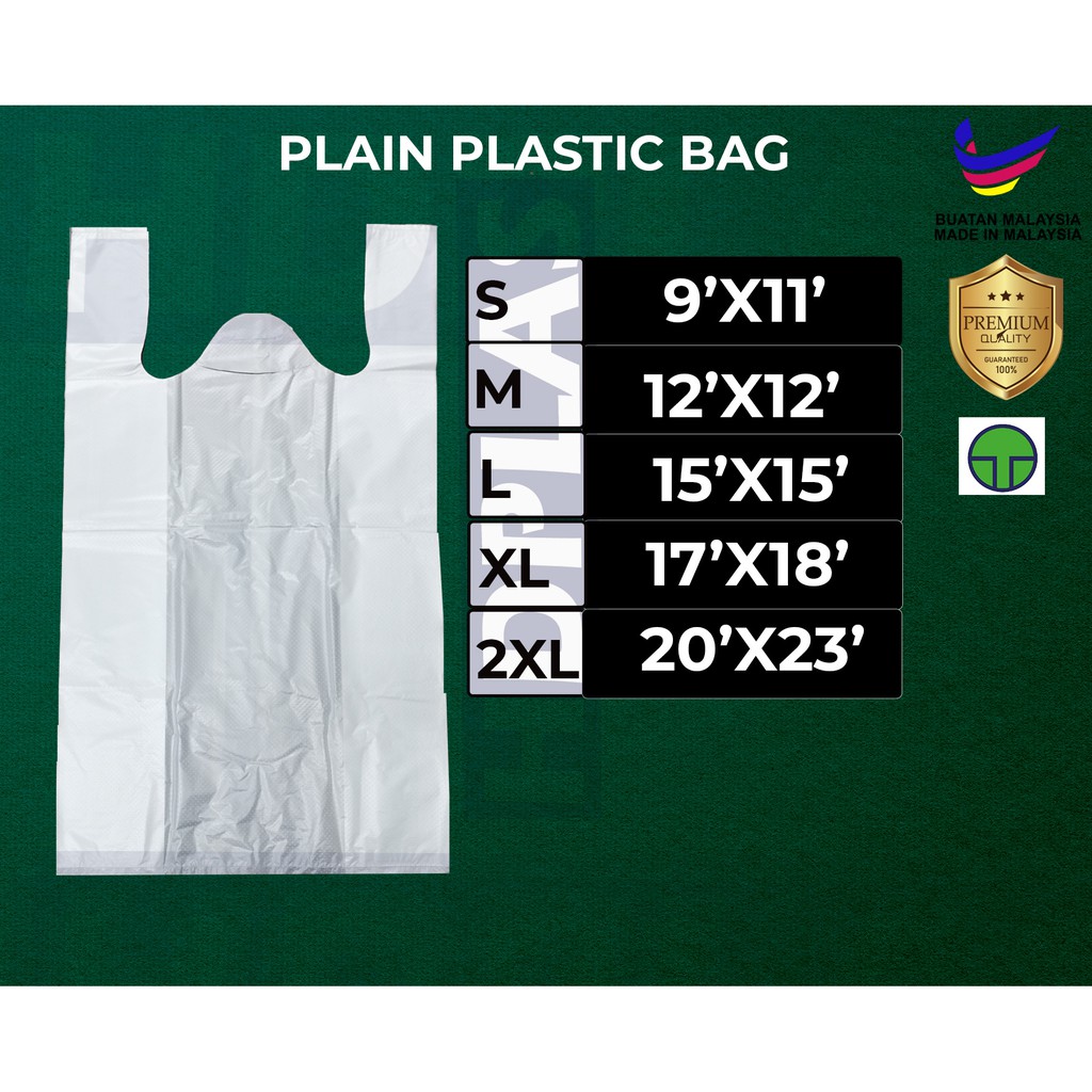 +s-240pcs/+-80pcs/+-40pcs /S/M/L/XL/2XL Plain VTC Plastic Bag Beg ...