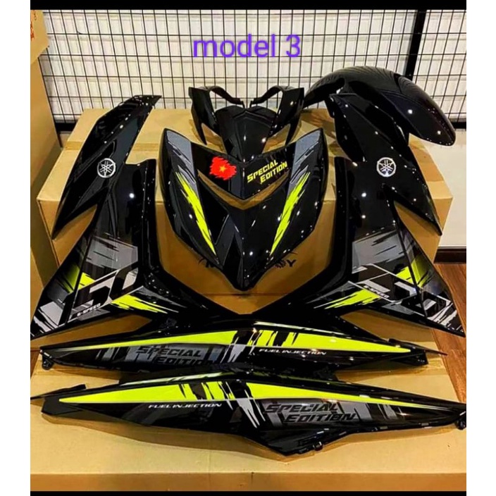 COVERSET HLD Y15ZR DAN 135LC LC 135 HITAM KILAT / V2 V3 V4 V5 V6 V7 V8 ...