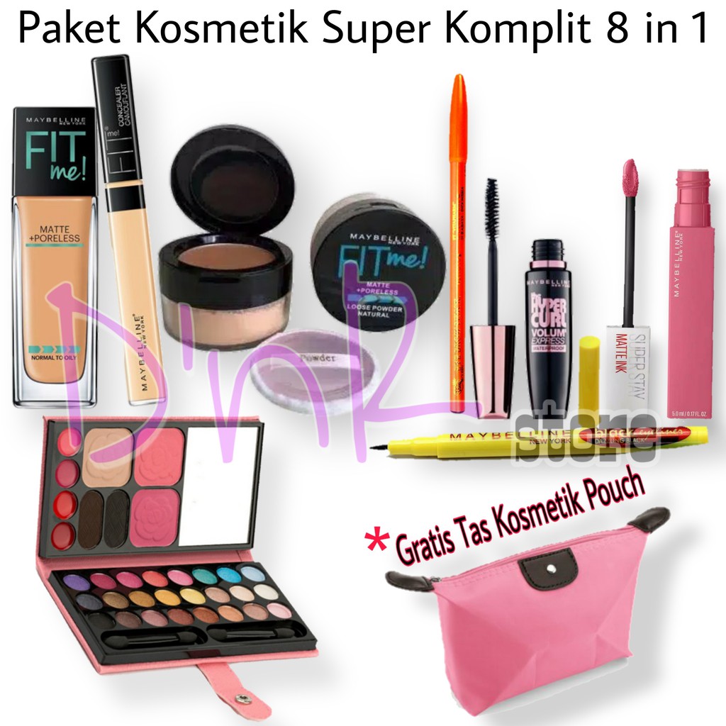 Super Complete 8 In 1 Maybelline Make Up Set Package - Super Save 8 In 1 Maybelline Set Cosmetic ...