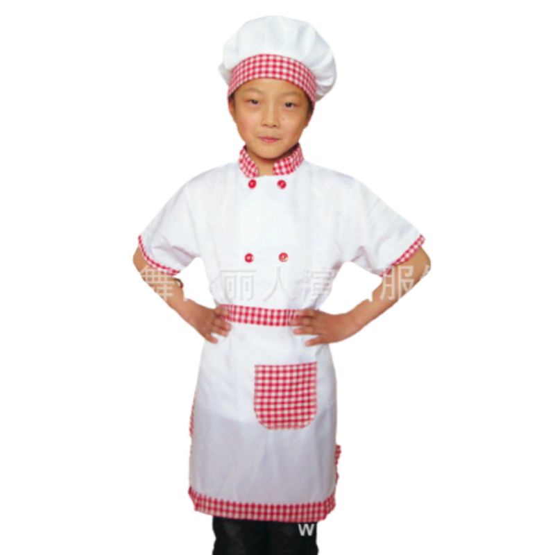 Baju Chef Budak Kids Chef Costume Kitchen Cosplay Kids Apron + Free 🎁 ...