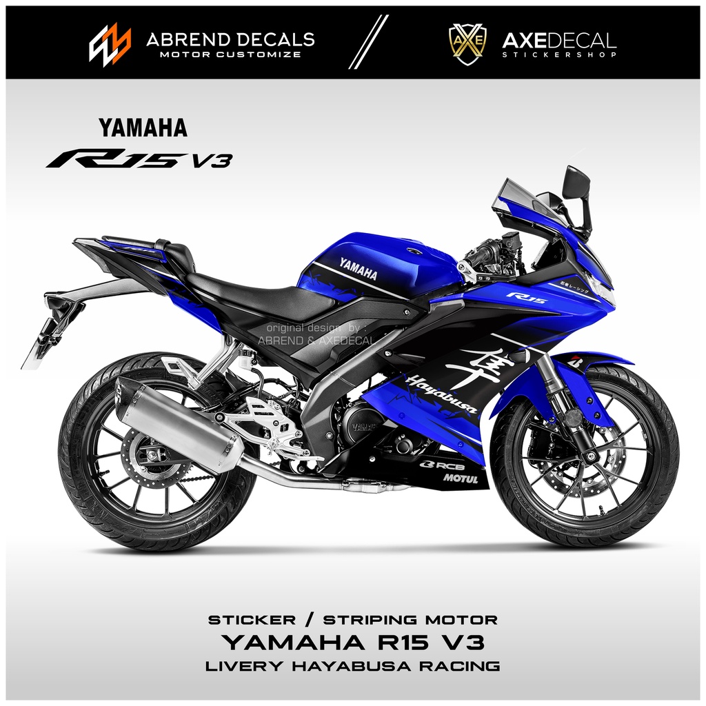Striping Yamaha R15 V3 Hayabusa Racing/R15 Motorcycle Sticker Custom ...