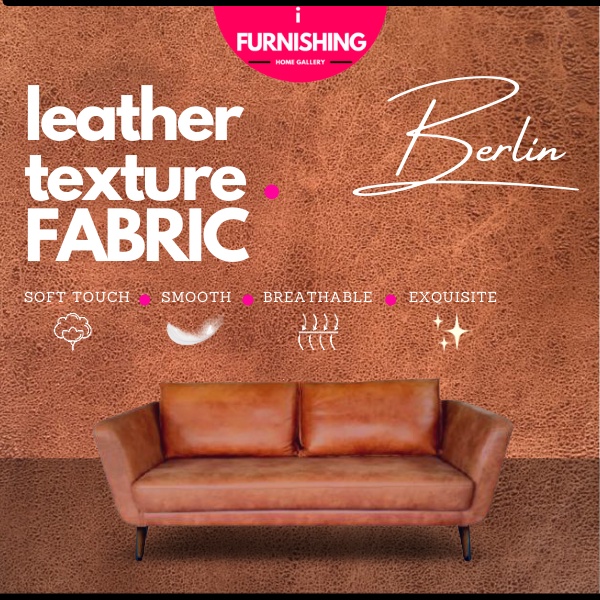 [ i FURNISHING ]3 Seater Sofa/Premium Sofa/Leather Texture fabric Sofa ...