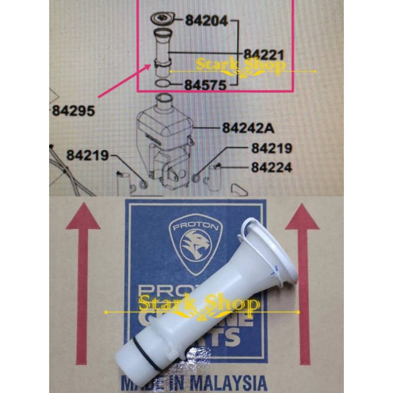ORIGINAL PROTON PERSONA VVT 2016~2021, IRIZ WIPER TANK HOSE NECK WITH CAP. P231 WASHER TANK ...