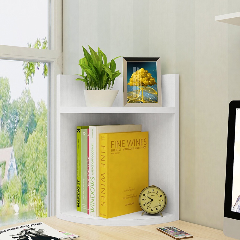 Desktop corner bookshelf simple ins style table shelf students bedroom ...