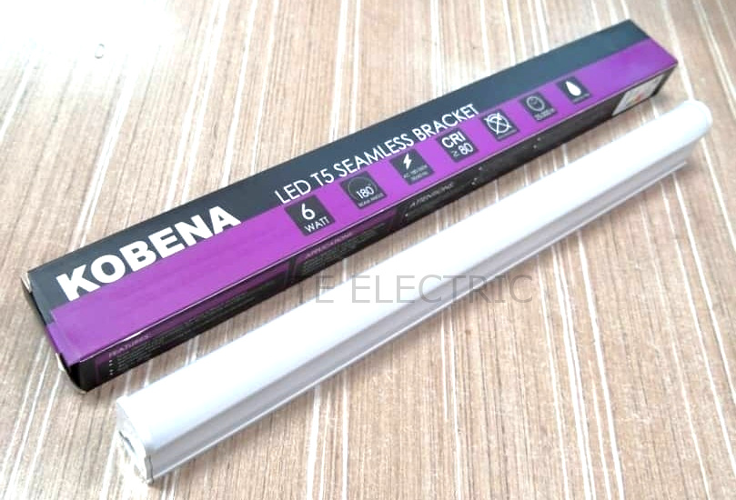 KOBENA 1FT 6W LED T5 BATTEN 300MM DAYLIGHT 6500K COMPLETE WITH POWER ...