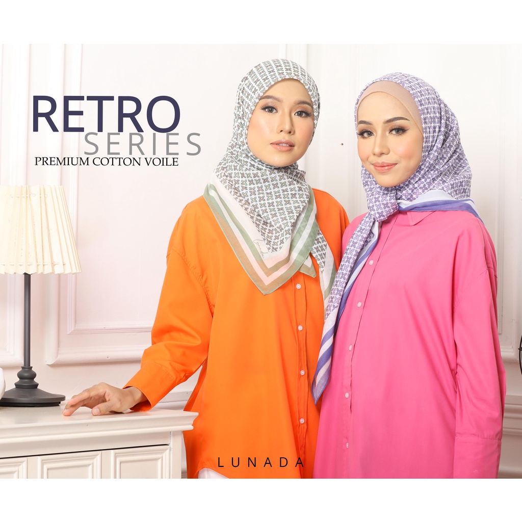 🔥[NEW RELEASE]🔥 LUNADA Retro Series Exclusive Cotton Voile Tudung Bawal ...