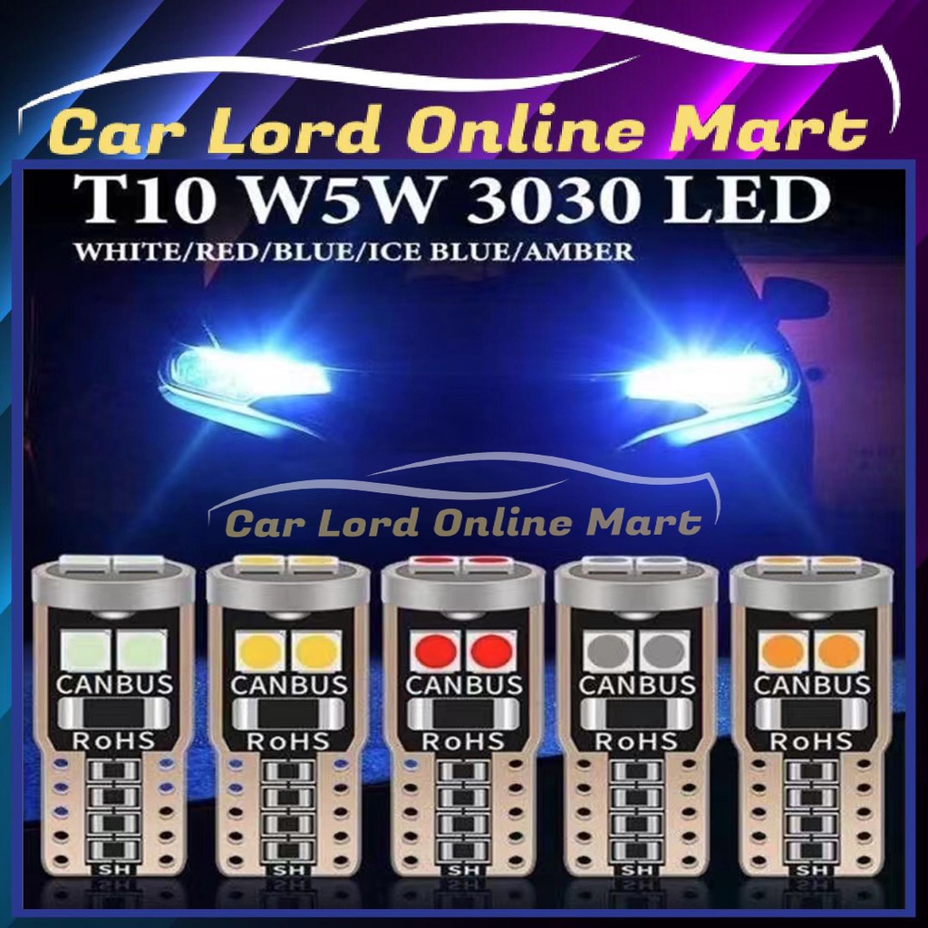 1Pcs T10 W5W car canbus LED T10 interior light 194 501 6SMD 3030 Dashboard lights wedge for lamp ...